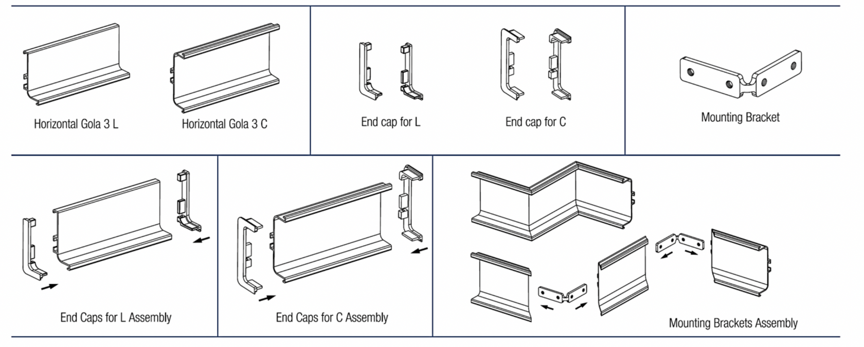 Ebco C Gola Profile Horizontal 3 MTR - H 71mm – KYZO